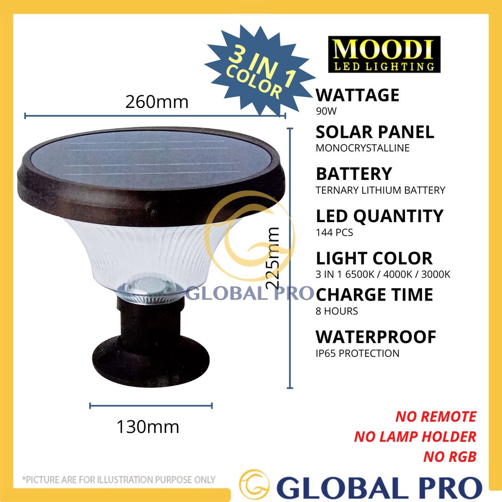 MOODI 4 IN 1 Solar Light Outdoor Lighthing With Remote Lampu Solar ...