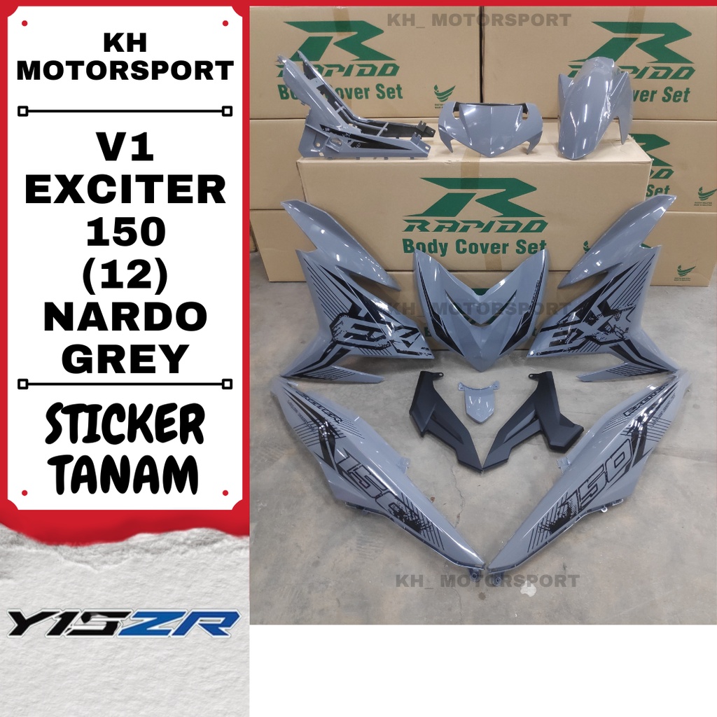 YAMAHA Y15 Y15ZR V1/V2 EXCITER 150 (12) NARDO GREY STICKER TANAM/AIRBRUSH | Shopee Malaysia