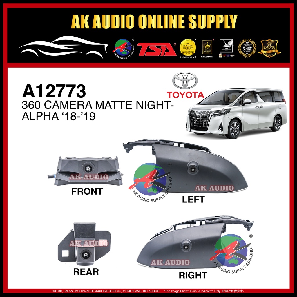 360 CAMERA COVER MATTE NIGHT CAMERA COVER TOYOTA ALPHARD 2018 - 2019 ...