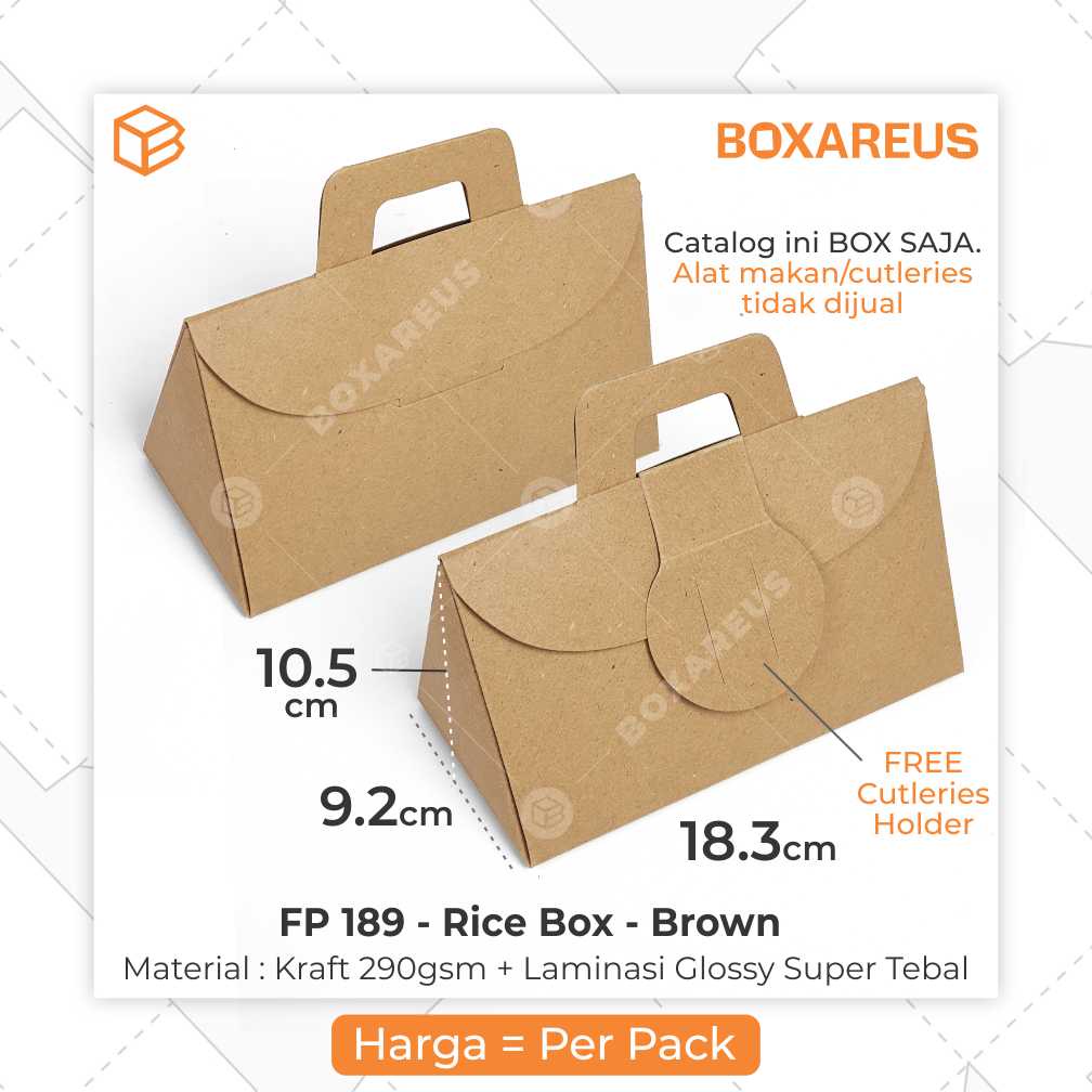 FP 189 (Large) Rice Pack Food Paper Packaging Lunch Box Bekas Makanan ...