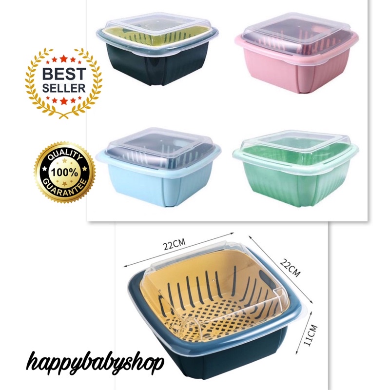 Multfunction Double Layer Drainage / Storage Basket | Shopee Malaysia