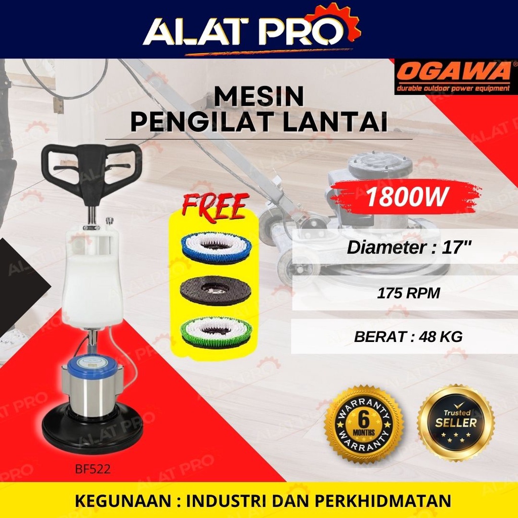 OGAWA Industrial Multi Function Floor Polisher/Burnisher Mesin Pengilat ...