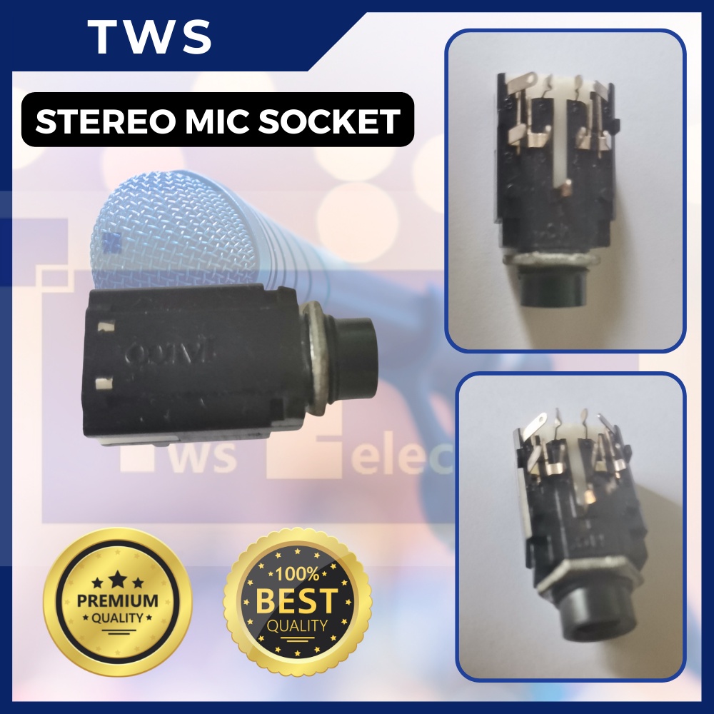 STEREO MICROPHONE SOCKET|7 PIN 6.35MM STEREO Jack Socket FOR DJ ...