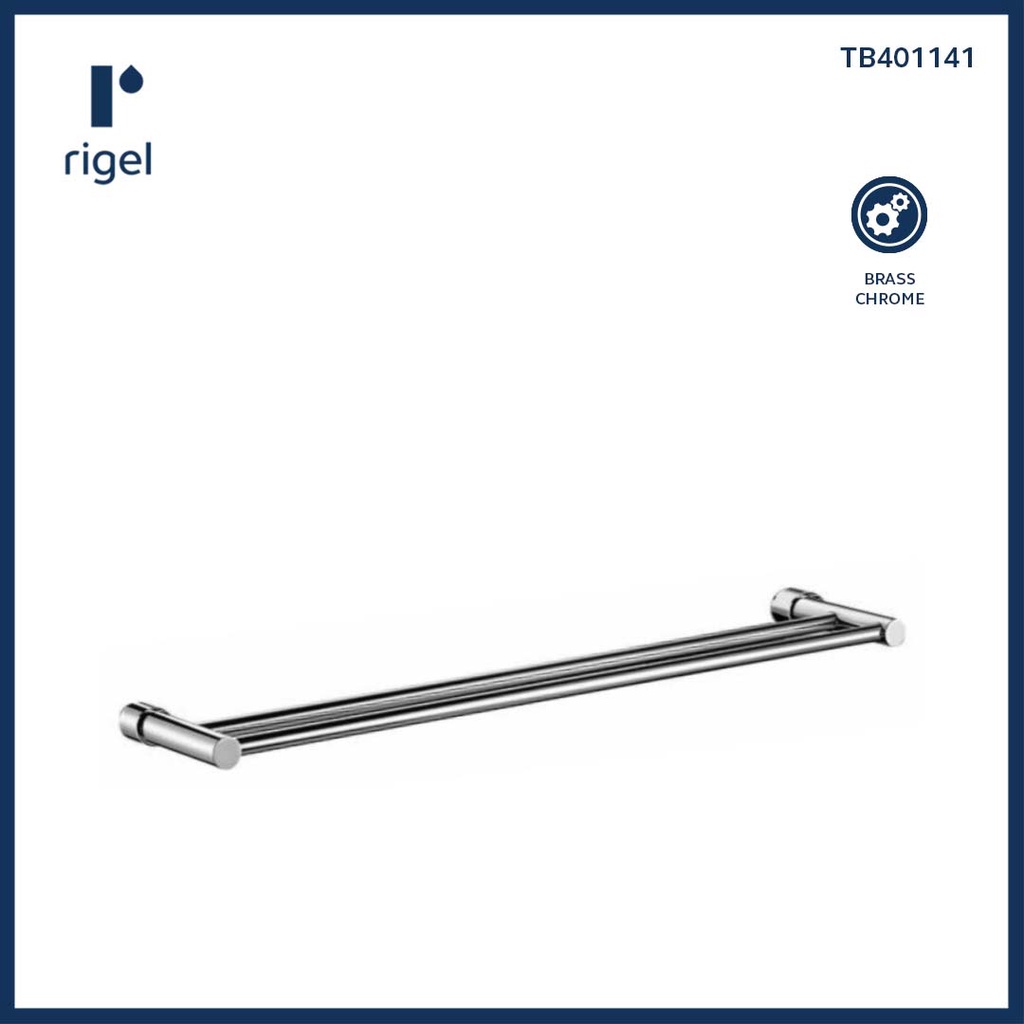 RIGEL Brass Chrome Bathroom / Toilet Double Towel Bar TB401141 | Shopee ...