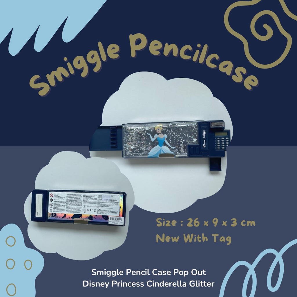 Magnetic PENCIL CASE SMIGGLE PENCIL CASE POP OUT CINDERELLA GLITTER ...