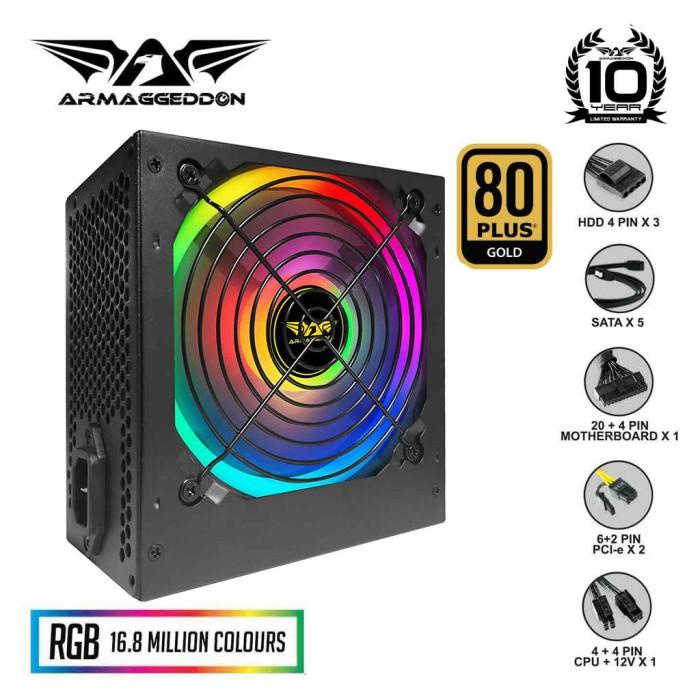 Armaggeddon PSU VOLTRON GOLD 600 RGB 80+ GOLD 10YEAR OFFICIAL WARRANTY | Shopee Malaysia