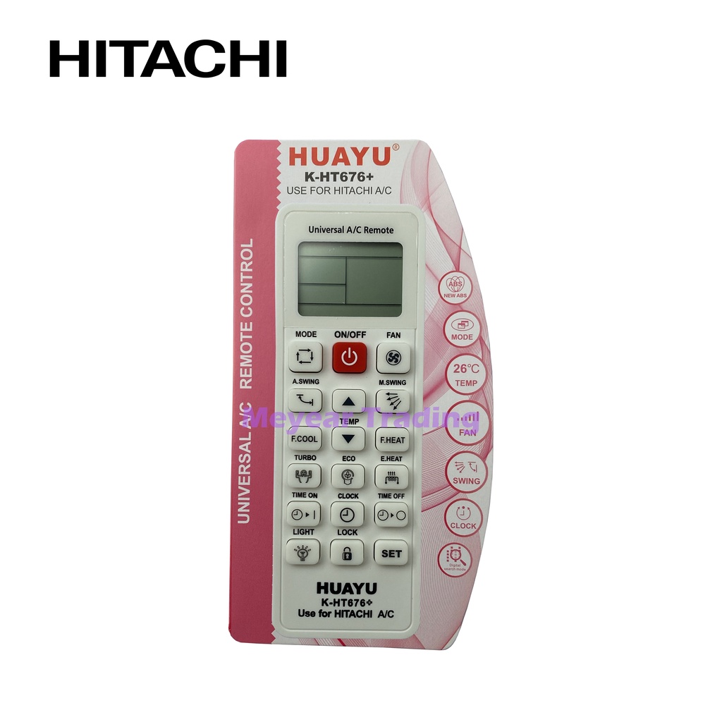 Hitachi Universal AC Remote Huayu Air Cond K-HT676 Multi Remote Control | Shopee Malaysia