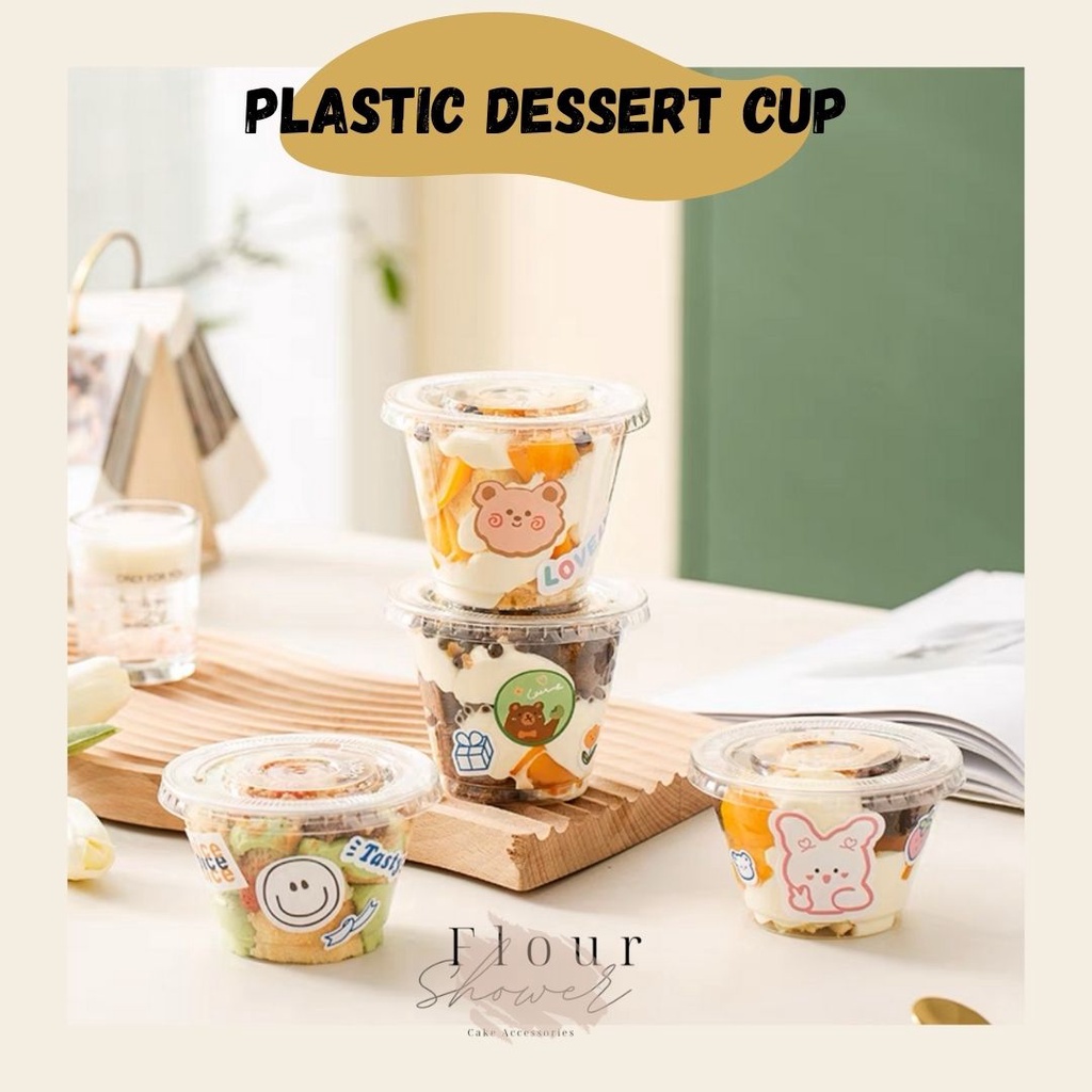 180ML/260ML Plastic Dessert Cup | Cake Container | Tiramisu Cup Mini ...