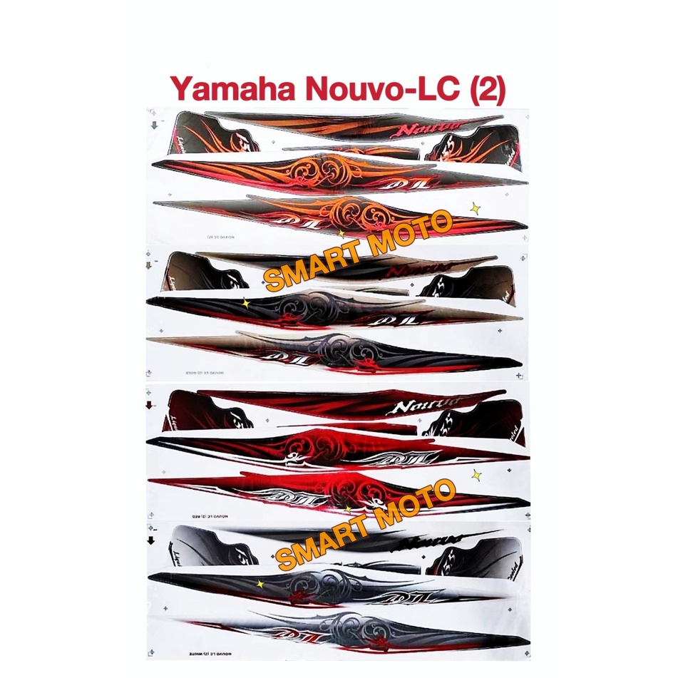 Yamaha Nouvo-LC NouvoLC Nouvo LC (2) Body Stripe Body Sticker Black ...