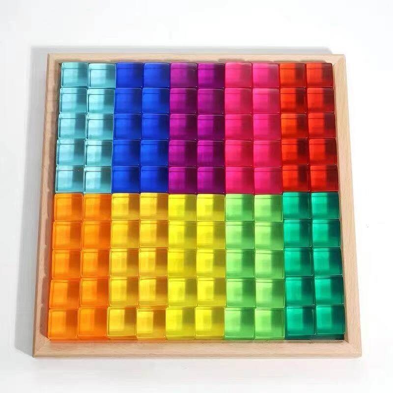[High Grade] Rainbow Colour Acrylic Translucent Gems Building Block ...