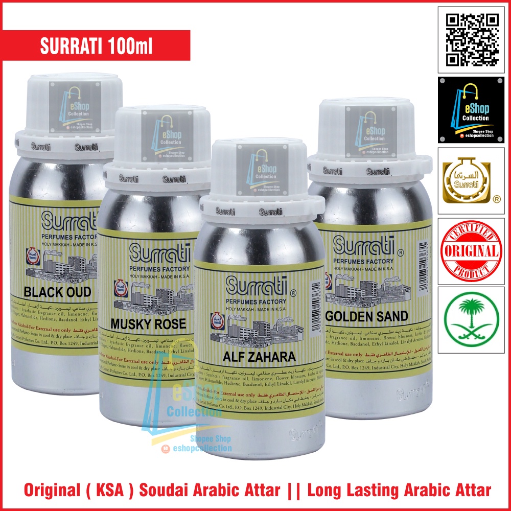 SURRATI 100ML ORIGINAL PERFUME BY SAUDI ARABIA/MUSKY ROSE/GOLDEN SAND ...