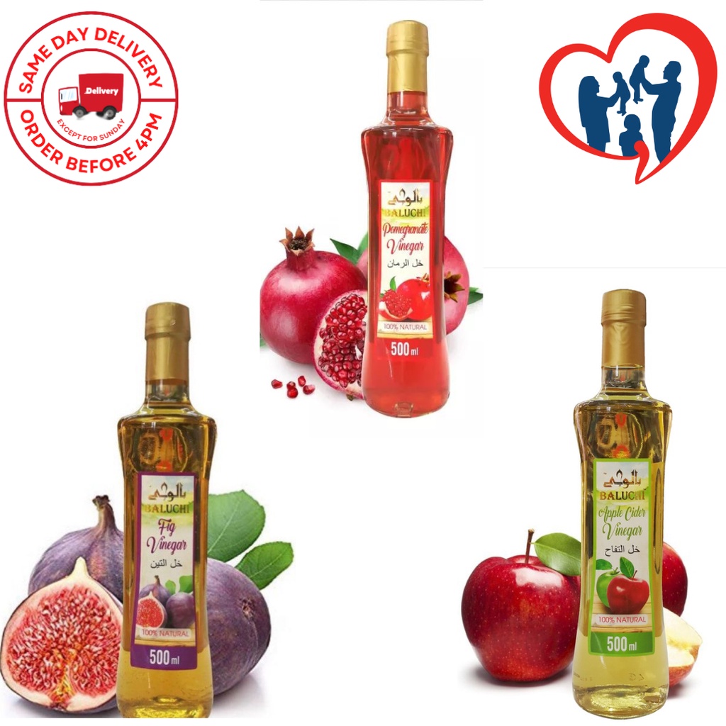 !! READY STOCK BALUCHI FIG VINEGAR/APPLE CIDER VINEGAR /POMEGRANATE VINEGAR 500ML ( CUKA BUAH ...