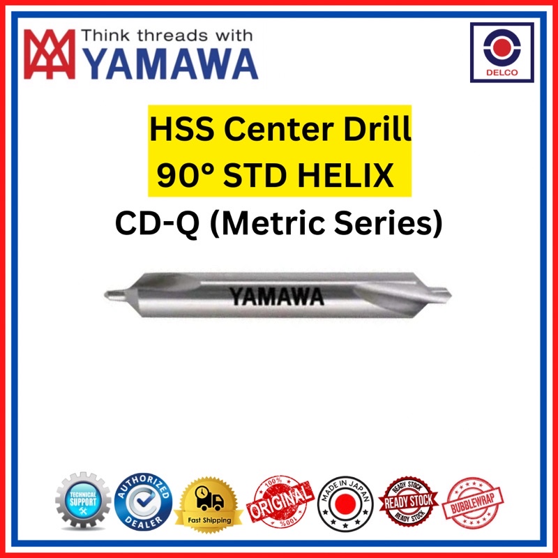 YAMAWA JAPAN HSS Center Drill CD-Q 90deg Std Helix metric series cdq ...