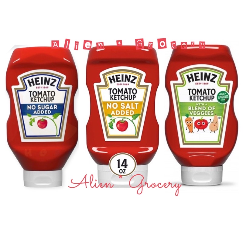 Kraft HEINZ Tomato Ketchup No Added Salt Less Sodium Sugar Unsweetned ...