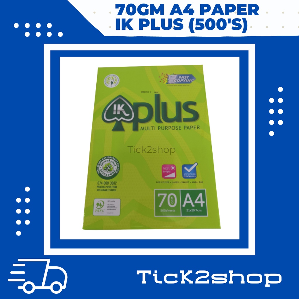 IK Plus 70gm A4 Paper (500's/ream) | Shopee Malaysia