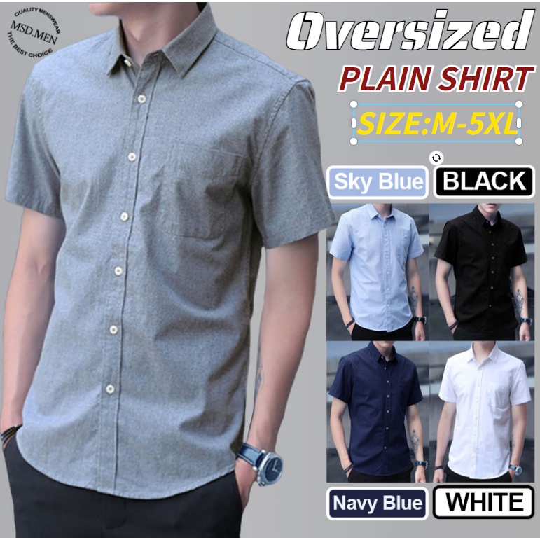 Casual Plain Baju Men Kemeja Oxford Cotton Men Shirt Casual Plain ...