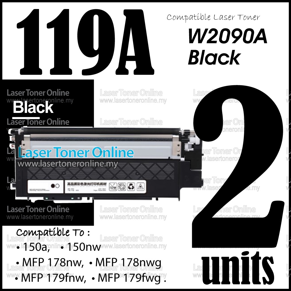 2x Compatible to HP 119A W2090A HP119A Black Color Laser 150a 150nw MFP ...