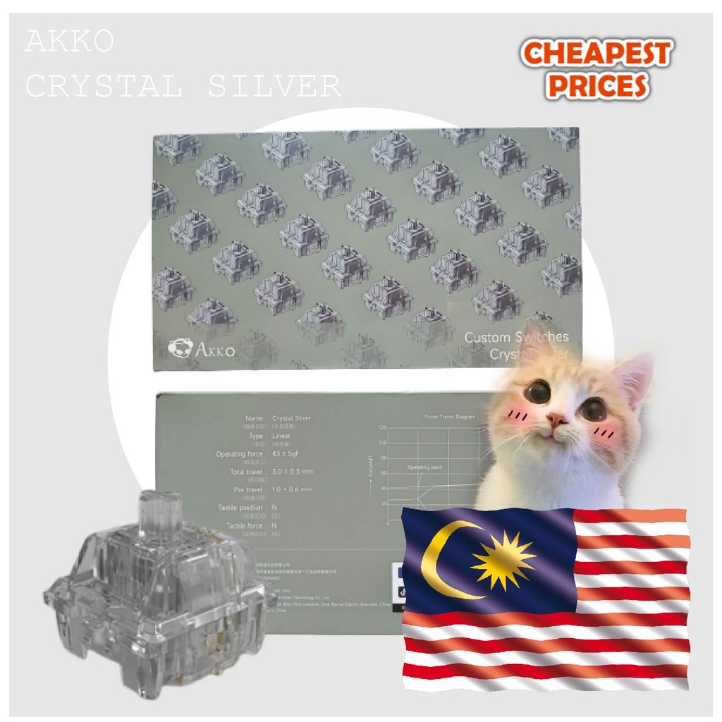 [JOHOR READY STOCK] 1PC Akko Crystal Silver Switch for MX Mechanical ...