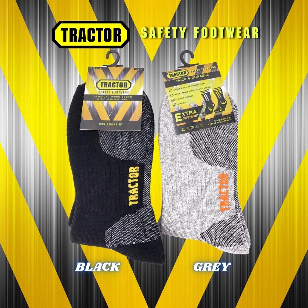 TRACTOR Men's Black/Grey Formal Cotton Comfortable Crew Socks NC007 ...