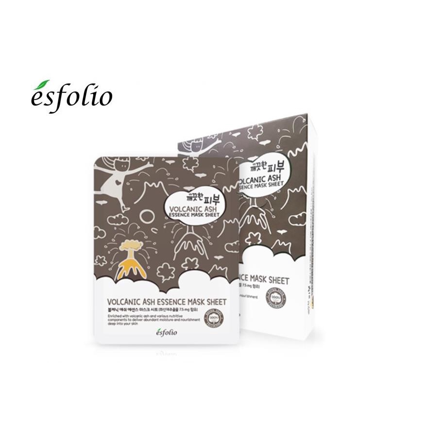Esfolio Volcanic Ash Essence Mask Sheet (10 pcs/ box) | Shopee Malaysia