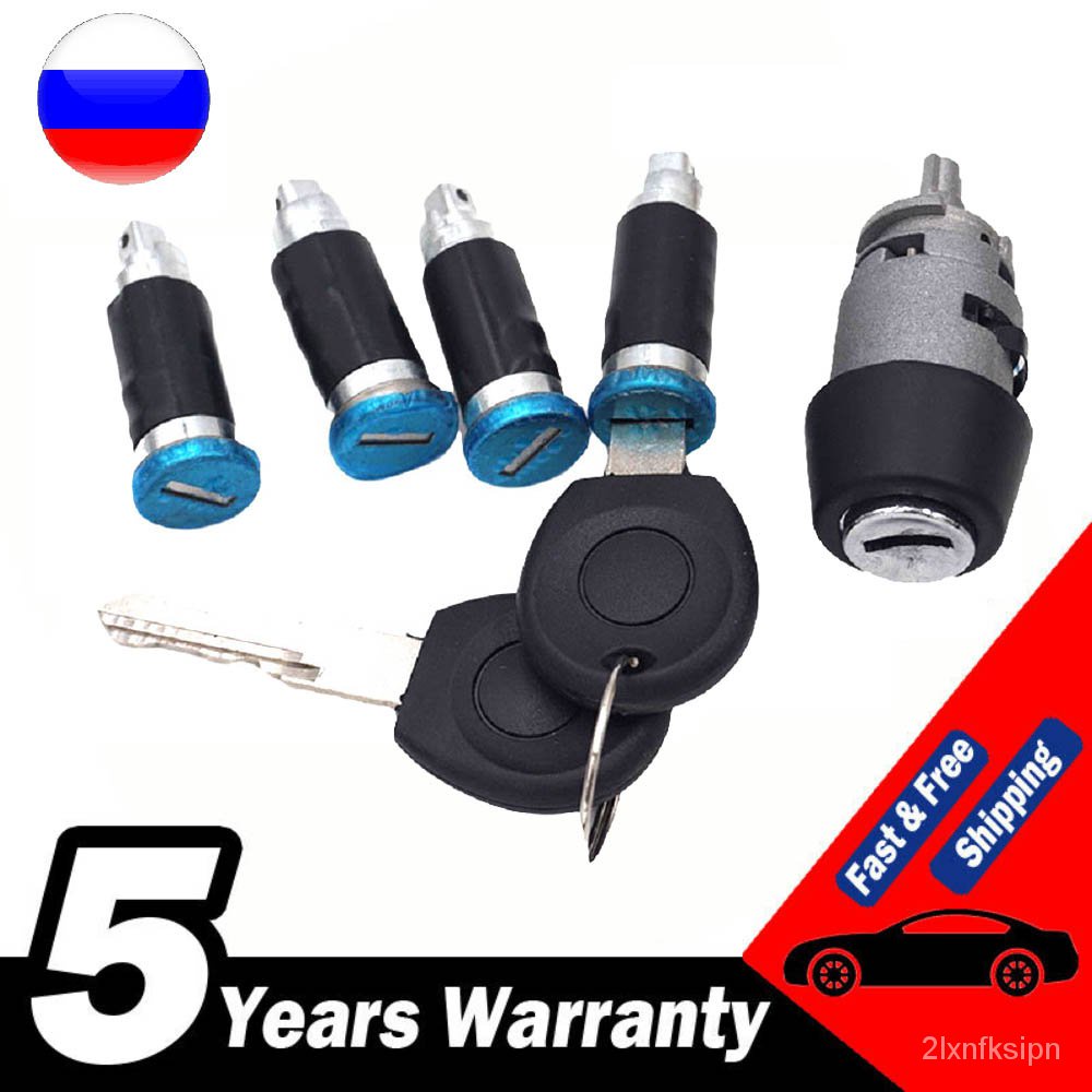 DS6B 1 Ignition Switch 4 Door Lock Barrel With 2 Keys For VW T4 ...