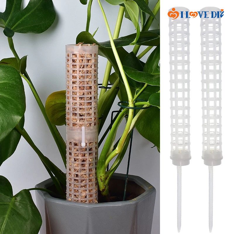 Stackable Hollowed Out Design Moss Pole/ White Plastic Plant Climbing ...