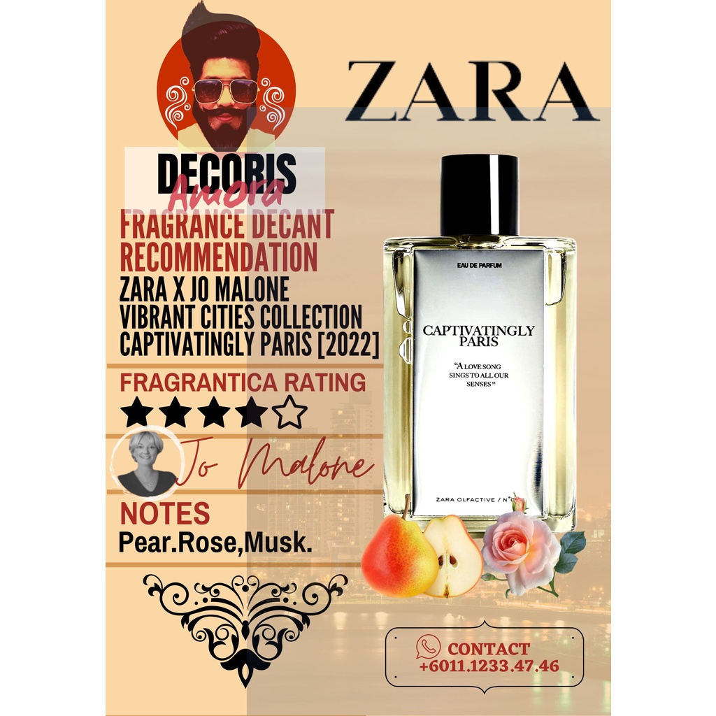 Zara X Jo Malone Captivatingly Paris - Perfume Decant | Shopee Malaysia