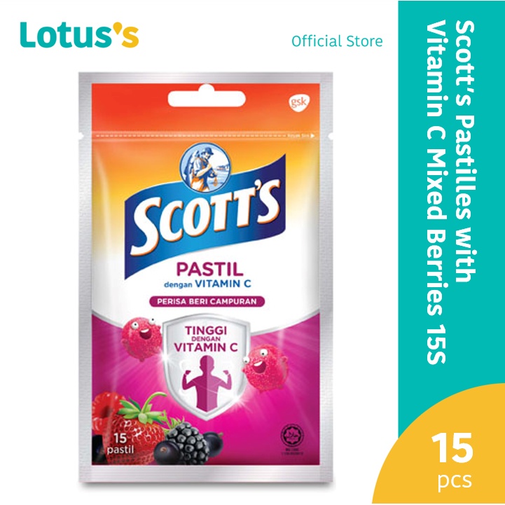 Scott’s Pastilles with Vitamin C Mixed Berries 15S | Shopee Malaysia