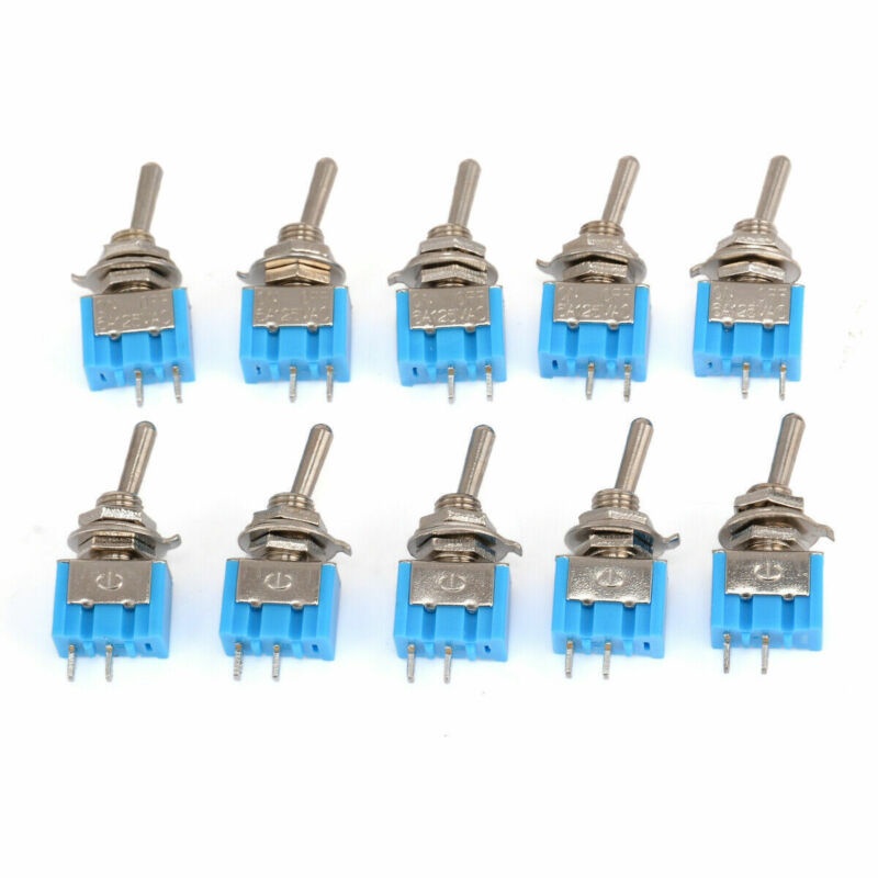 10 Pcs MTS-101 Mini Toggle Switch Toggle Switch 2 Position 2 Pins ...