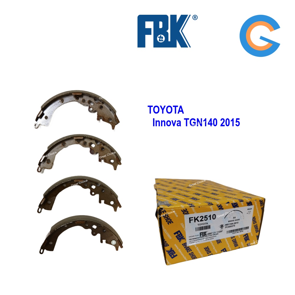 FBK Innova 2.0 2015 Rear Brake Shoe TOYOTA FK2510 | Shopee Malaysia
