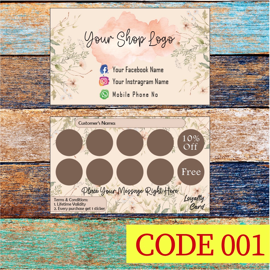 Loyalty Card Design - SoftCopy ( Print Sendiri ) | Shopee Malaysia