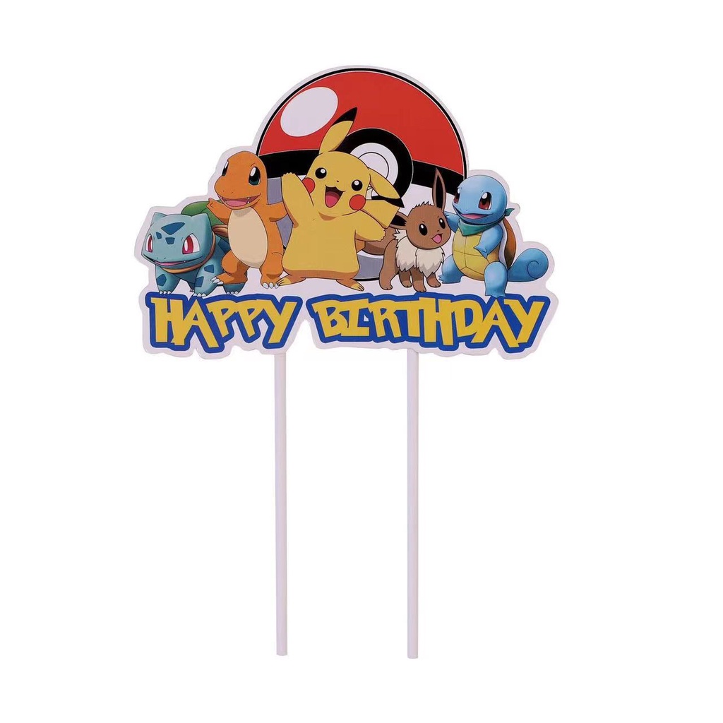 Cake Decoration Party Balloon 1 pcs Pokemon Cake Topper Birthday Bakery ...