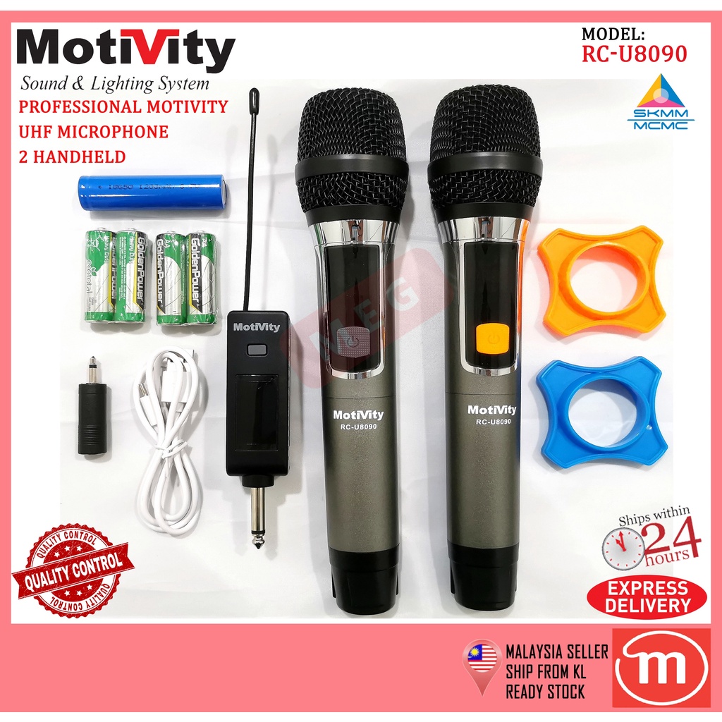 MOTIVITY Wireless Microphone RC-U8090 2 Handheld with MCMC license ...