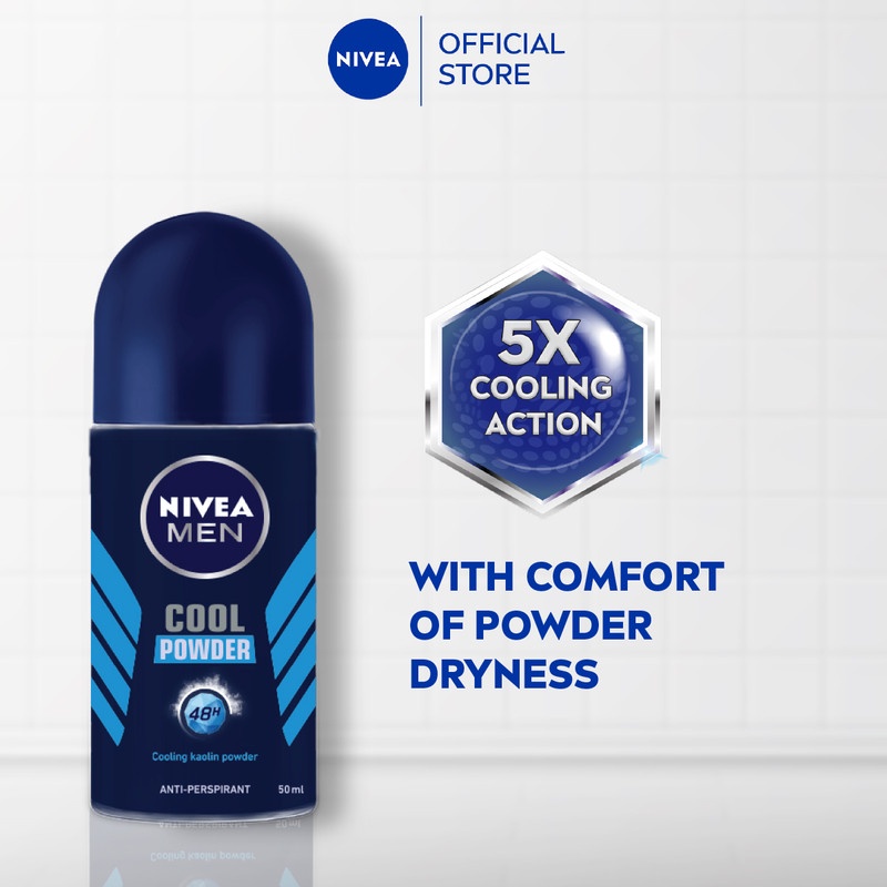 NIVEA Men Deodorant Male Cool Powder Roll On Men's Grooming Anti ...