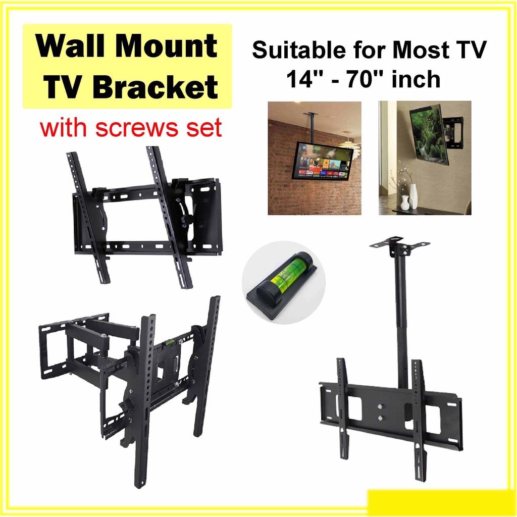[Tebal] Adjustable/Double Arm TV Bracket 14"-42"/14"-55"/26"-55"/26"-60 ...