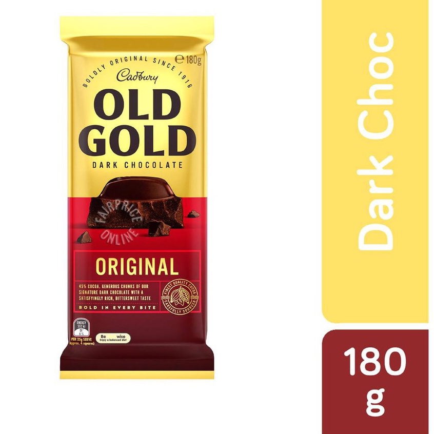 Cadbury Old Gold Dark Chocolate Bar Original, 45% Cocoa 180g | Shopee ...