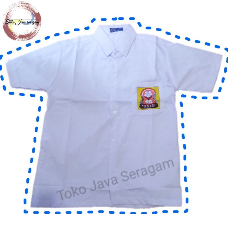 KEMEJA PUTIH White Short Sleeve Middle School Uniform Osis Logo MTs ...