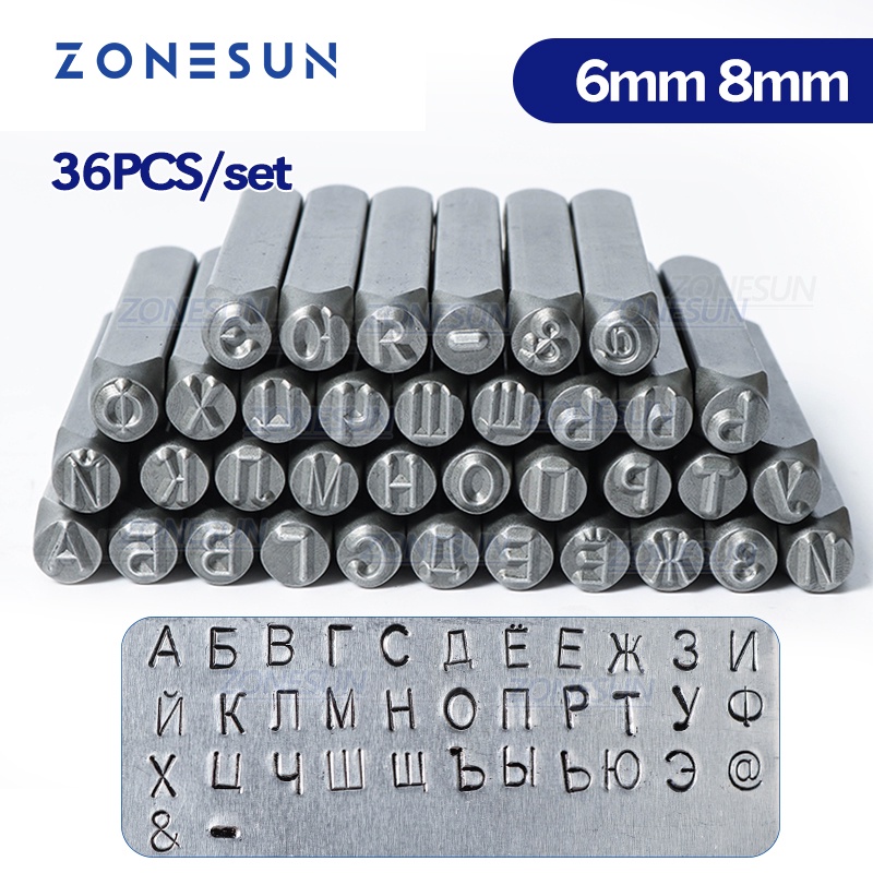 ZONESUN 36pcs Jewelry Metal Stamps Alphabet Set Russian A-Z Letter ...
