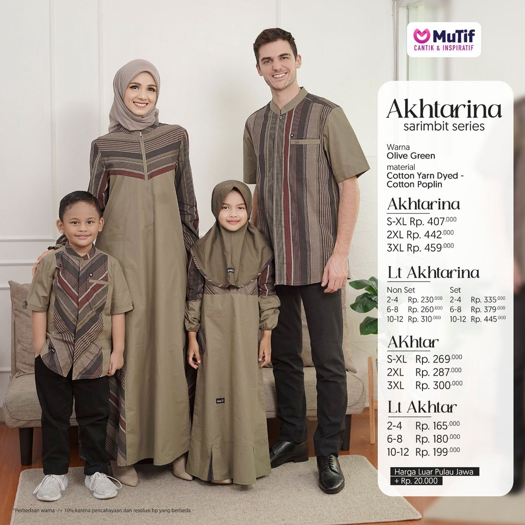 NEWEST FAMILY SARIMBIT MUTIF AKHTARINA OLIVE GREEN - KOKO MUTIF MAN ...