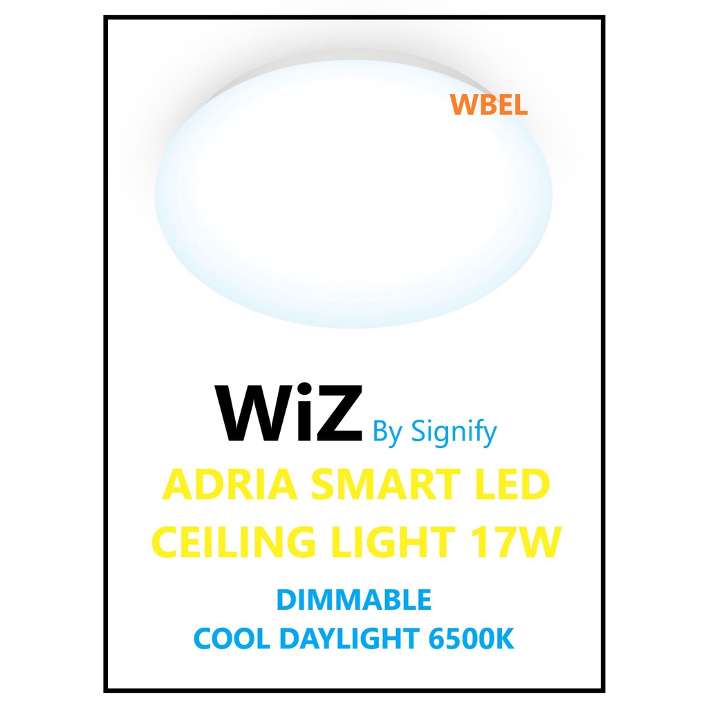 PHILIPS WIZ SMART ADRIA LED CEILING LIGHT 17W DIMMABLE COOL DAYLIGHT 6500K | Shopee Malaysia