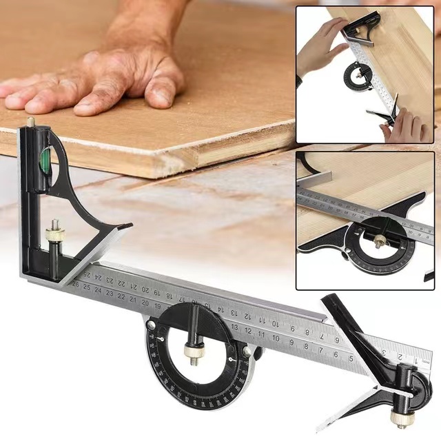 3 IN 1 MULTIPURPOSE 12" COMBINATION ANGLE RULER with Protractor (300mm ...