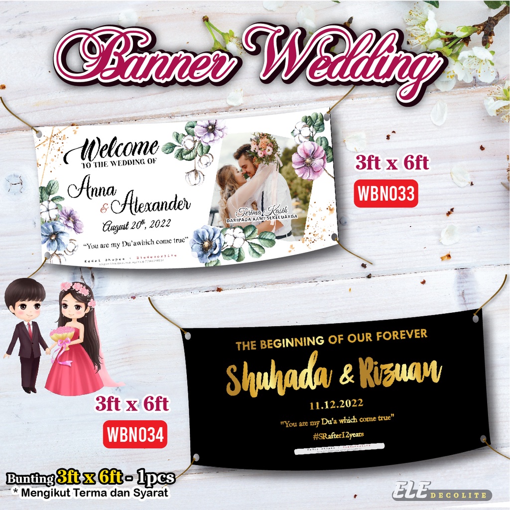 Banner Kahwin 3 X 6/Banner Majlis Perkawinan/Wedding Banner | Shopee ...