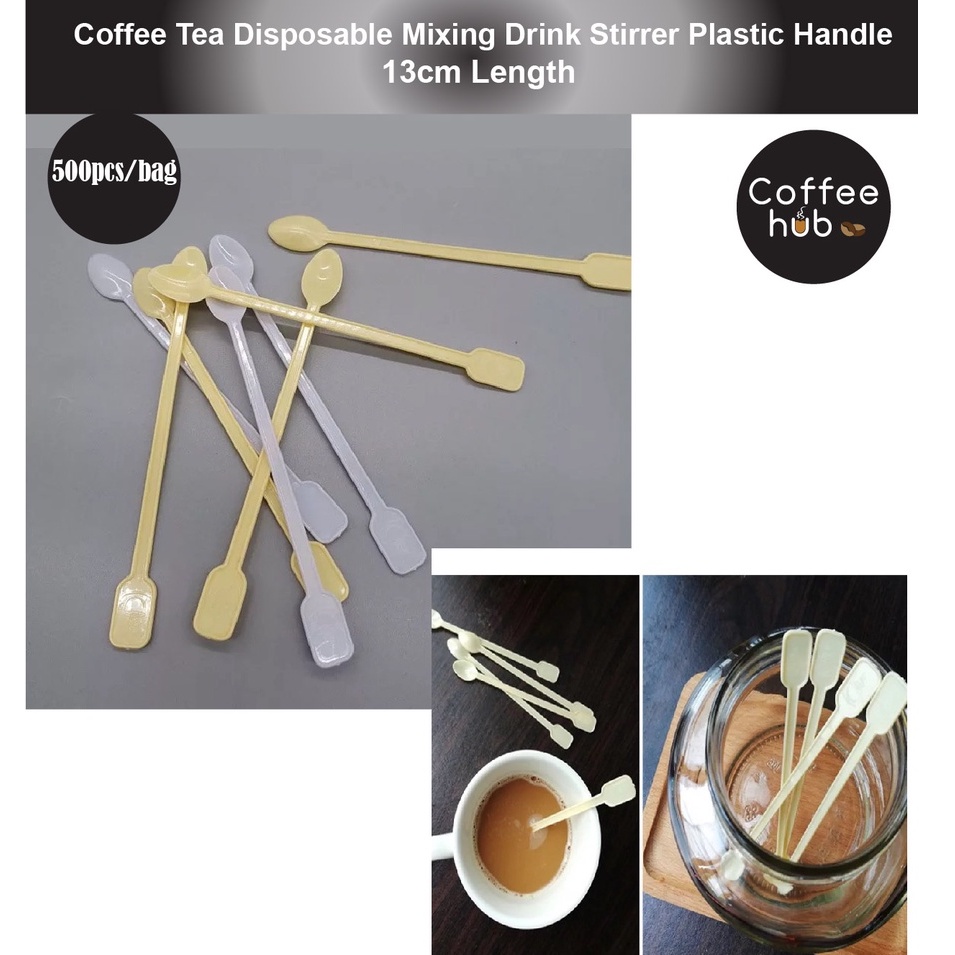 Ready Stock)Coffee Mixing Plastic Stirrer With Handle Tea Milk Café ...