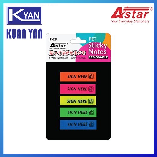 Astar PVC Sticky Notes Sign Here P-28 (5 colours) | Shopee Malaysia