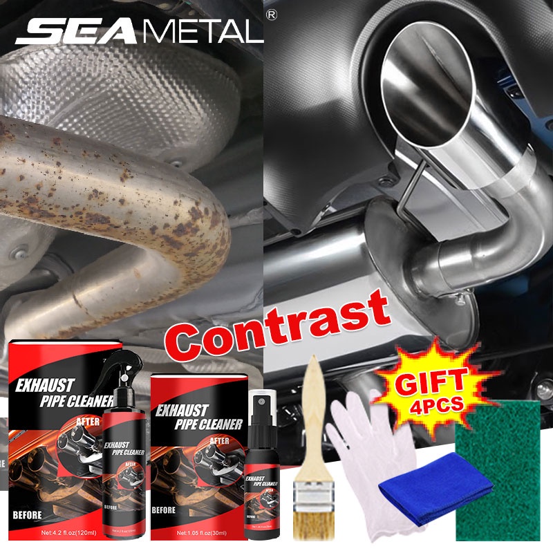 SEAMETAL 30/120ml Car Exhaust Pipe Metal Rust Inhibitor Cleaner Kit ...