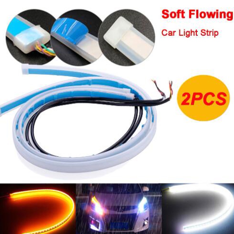 【Ready Stock】 Flexible Car Led Light Strip Dual Color DRL Motorcycle ...