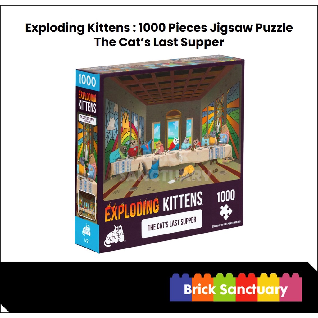 Exploding Kittens : 1000 Pieces Jigsaw Puzzle - The Cat's Last Supper ...