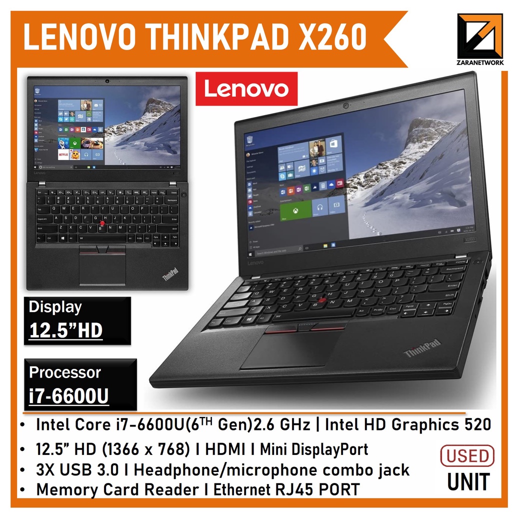 Lenovo ThinkPad X280 / X260 / X270 CORE i5 (6th/7th GEN)12.5 "inch ...