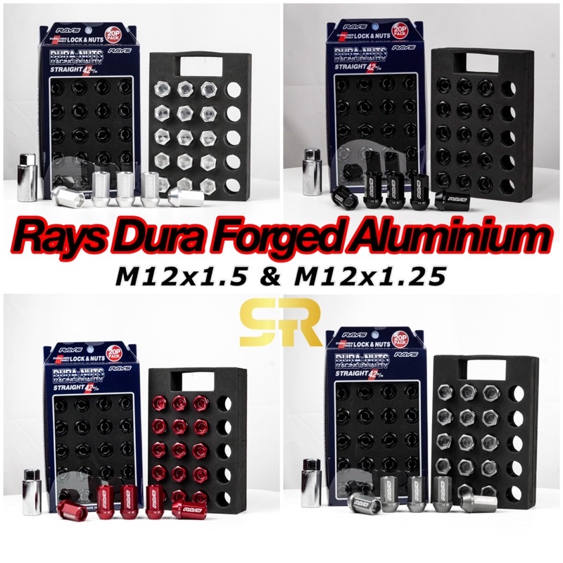 Rays Thailand 🇹🇭Dura Nut (Forged Made Aluminium) Lock & Nut set 20pcs ...