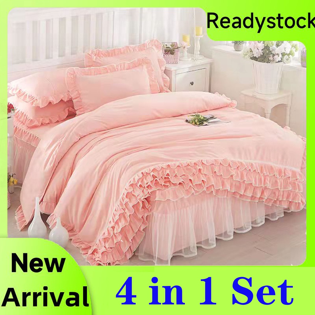 🔥ReadyStock🔥Cotton Cadar Pengantin Ropol Skirt katil 4 in 1 Katil ...